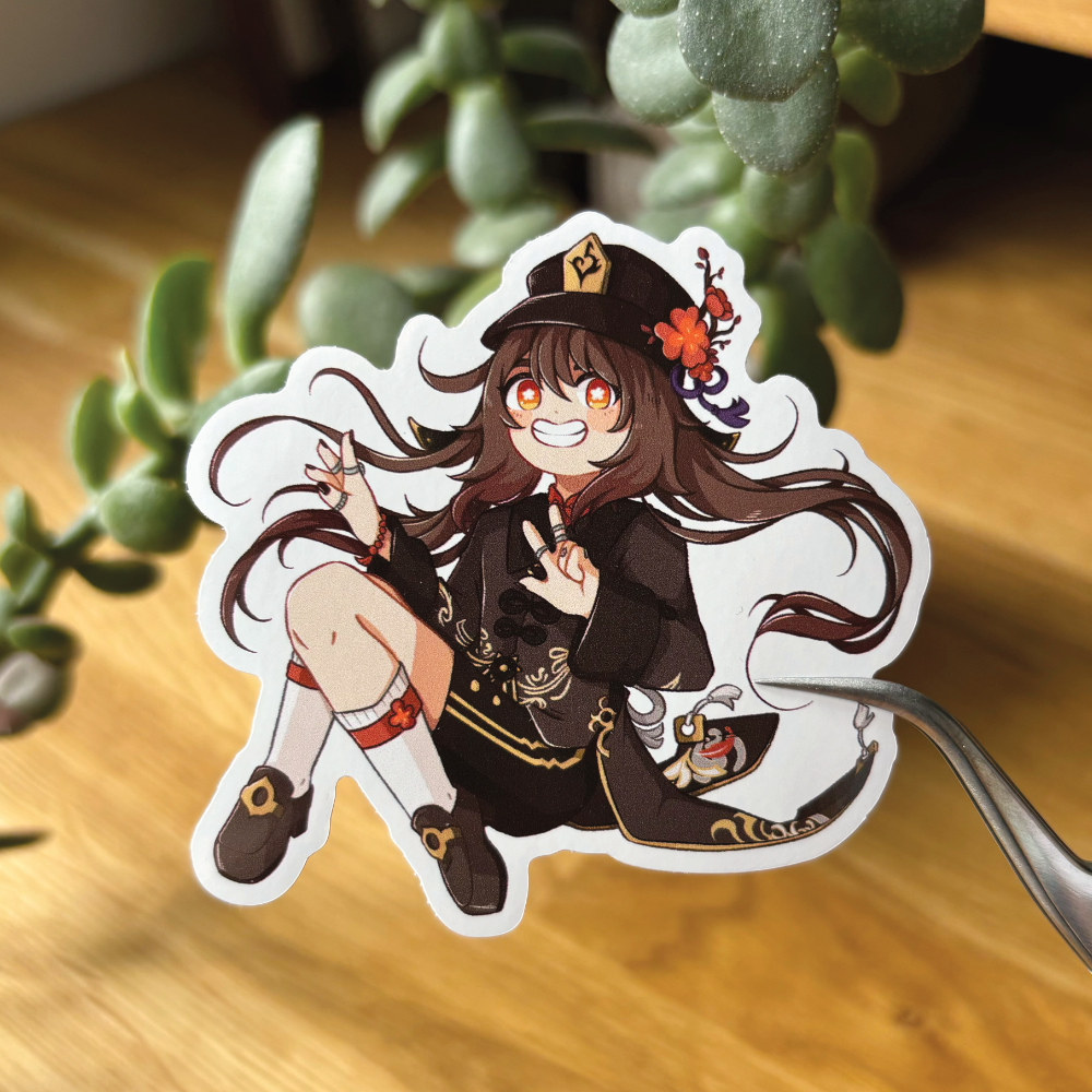 Hu Tao - Genshin Impact | 7cm Glossy Vinyl Sticker – Casualrabbit